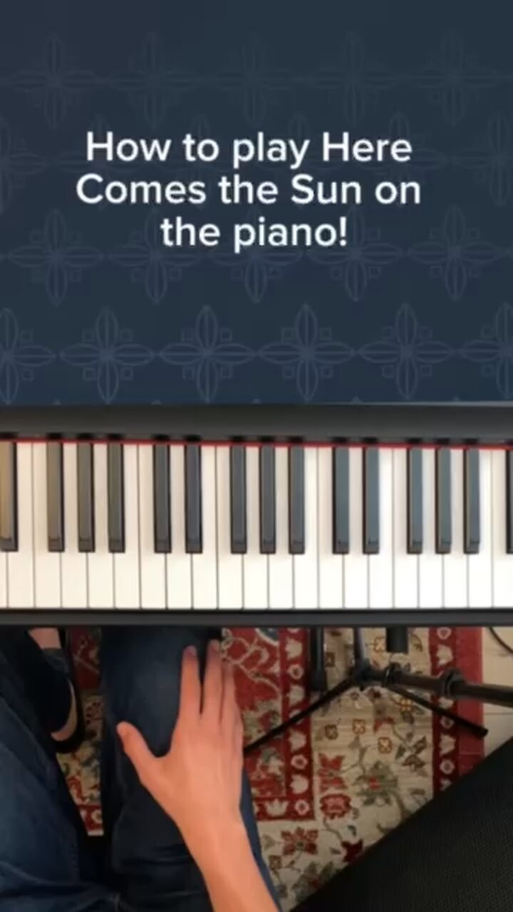 Here Comes The Sun by The Beetles - Easy piano tutorial