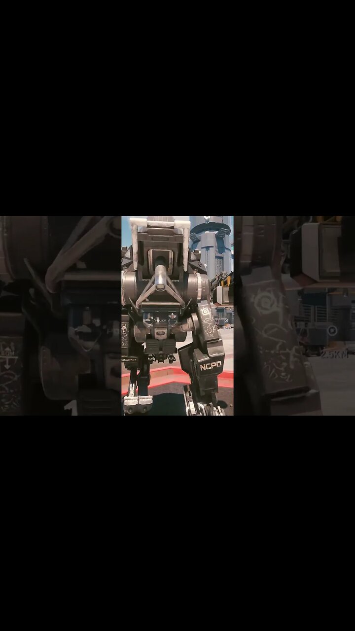 Cyberpunk One Shoting Mech Suit Robocop With Pistol #shorts