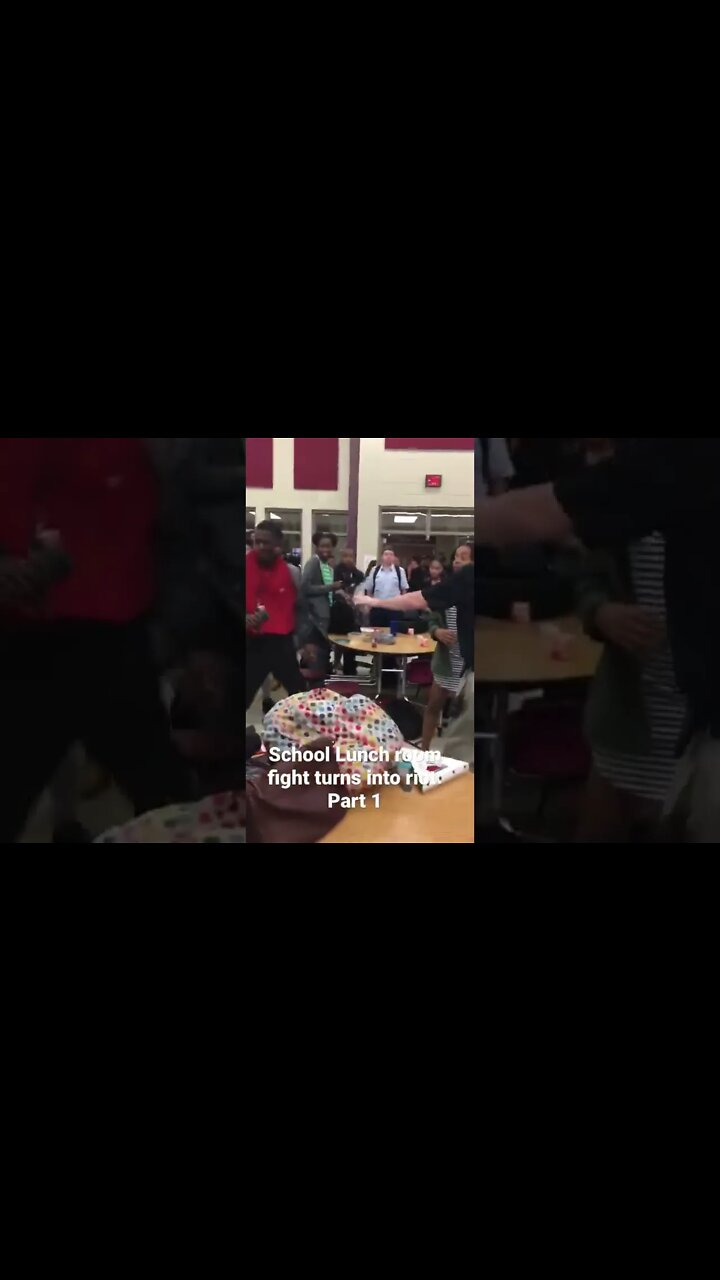 School lunch room fight turns into riot. Part 1