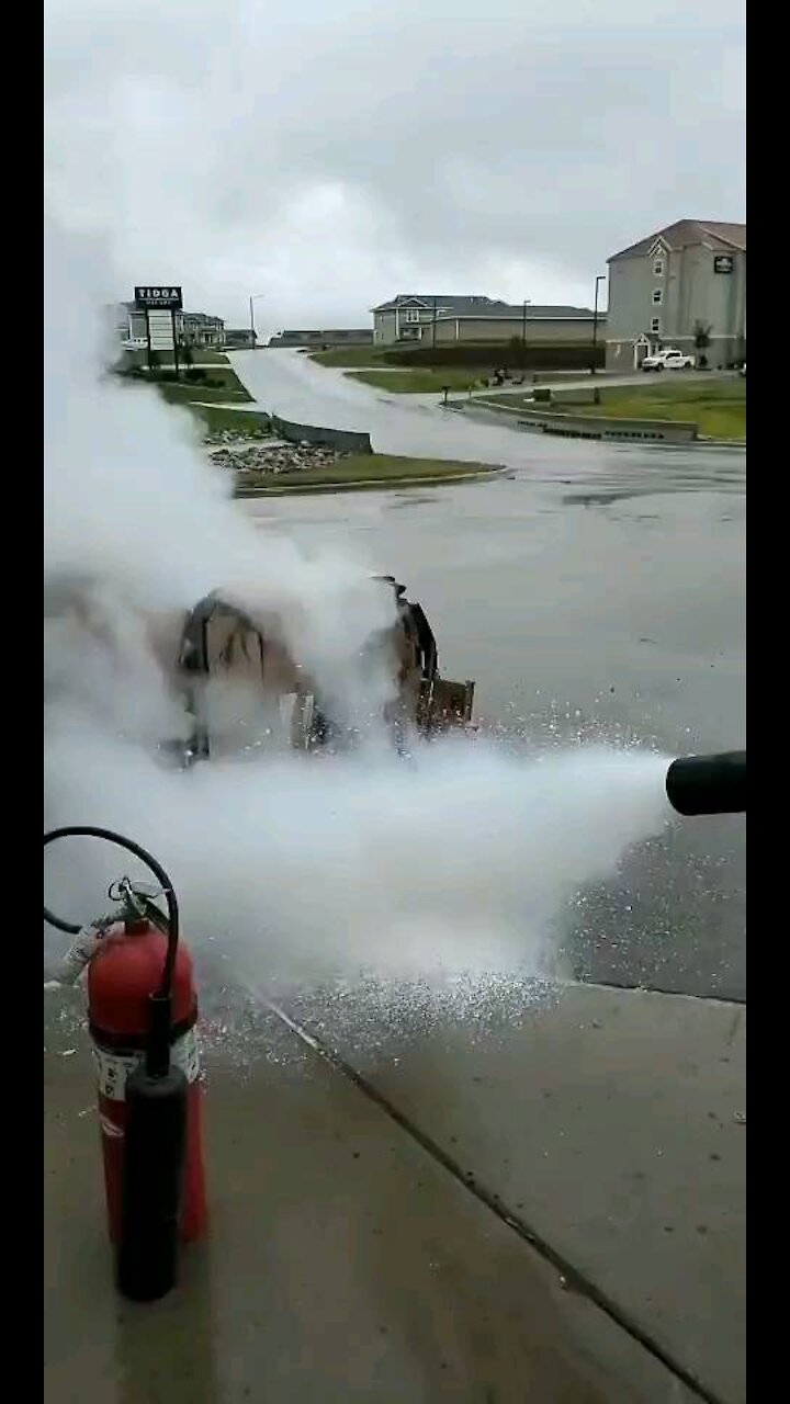 Emptying out Fire extinguishers at work :)