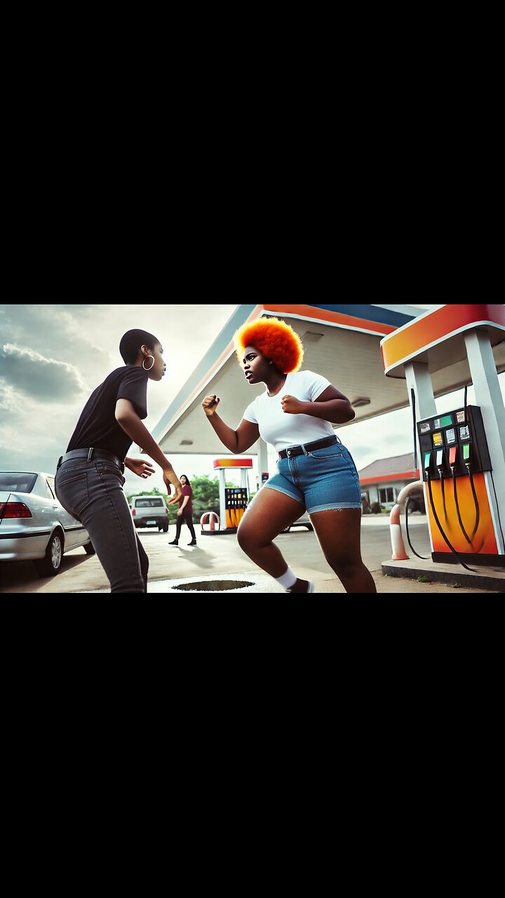 Gas Station Showdown: Intense Daylight Brawl Caught on Camera! 💥⛽