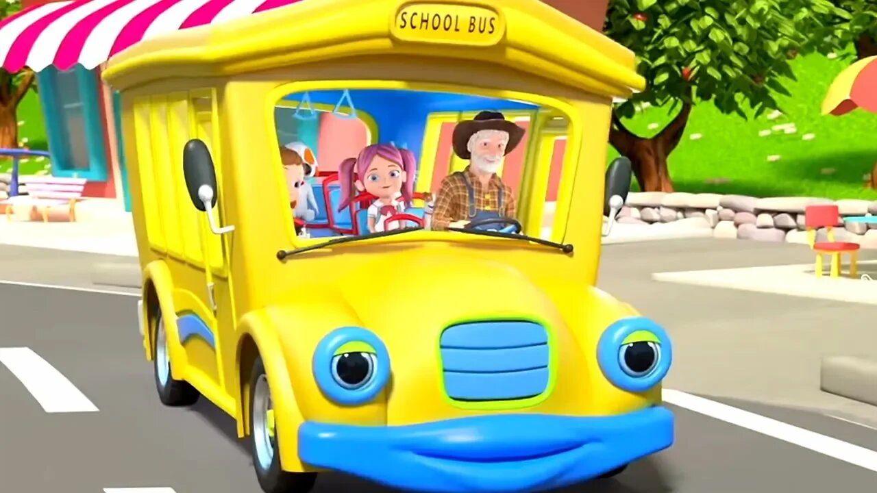 Wheels on the Bus | Kindergarten Nursery Rhymes for Children | Cartoon ...