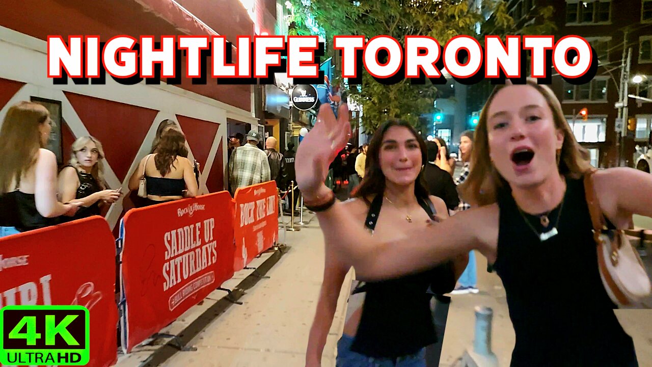【4K】Friday Nightlife Downtown Toronto Canada 🇨🇦