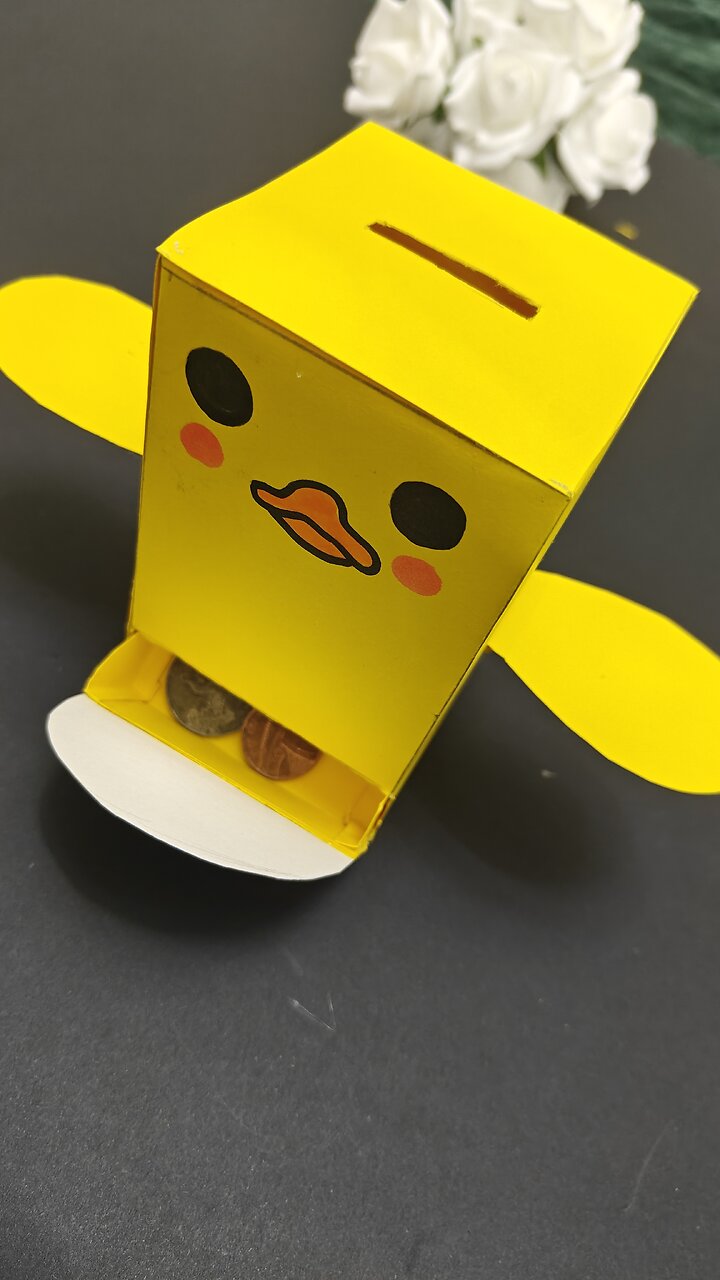 Paper Piggy box | Paper Coins box tutorial @adyscraftclub