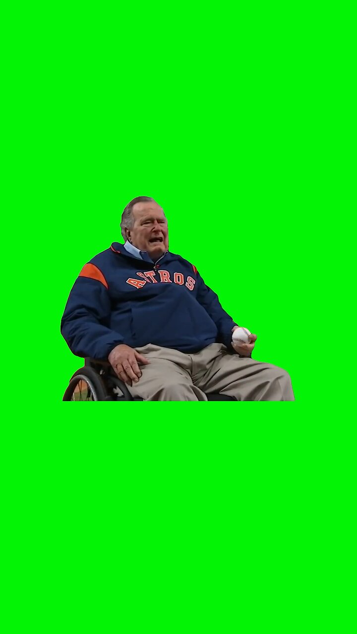 George H.W. Bush Holding a Baseball | Green Screen
