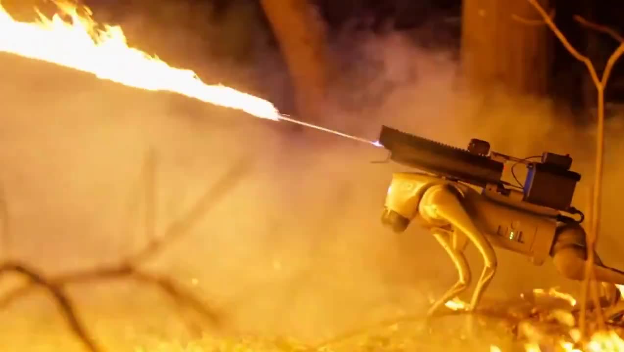 Throwflame unveils the - Thermonator - the first ever flame-throwing quadruped robot dogVideo