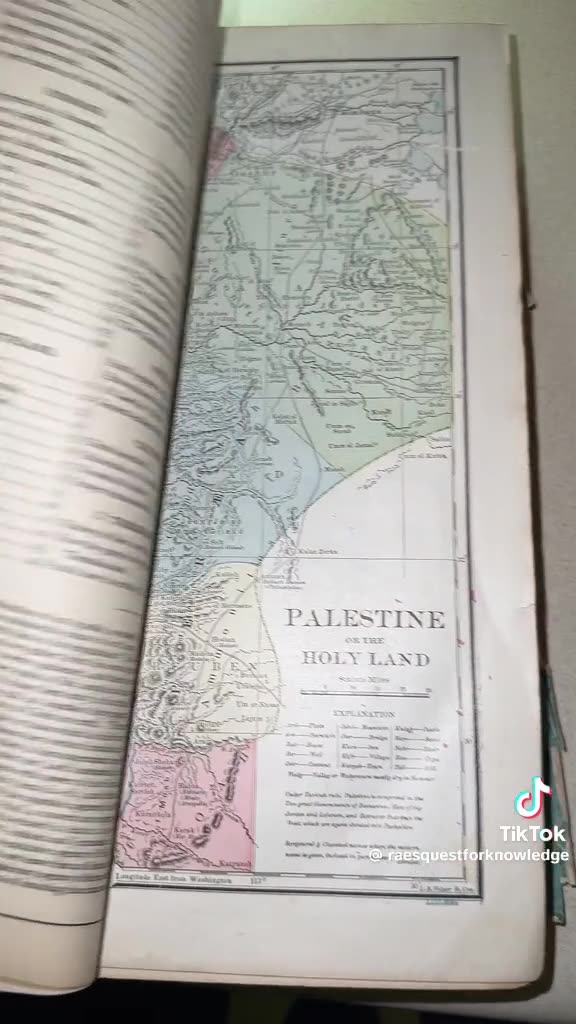 THE HOLY LAND MAP FROM AN 1892 BIBLE