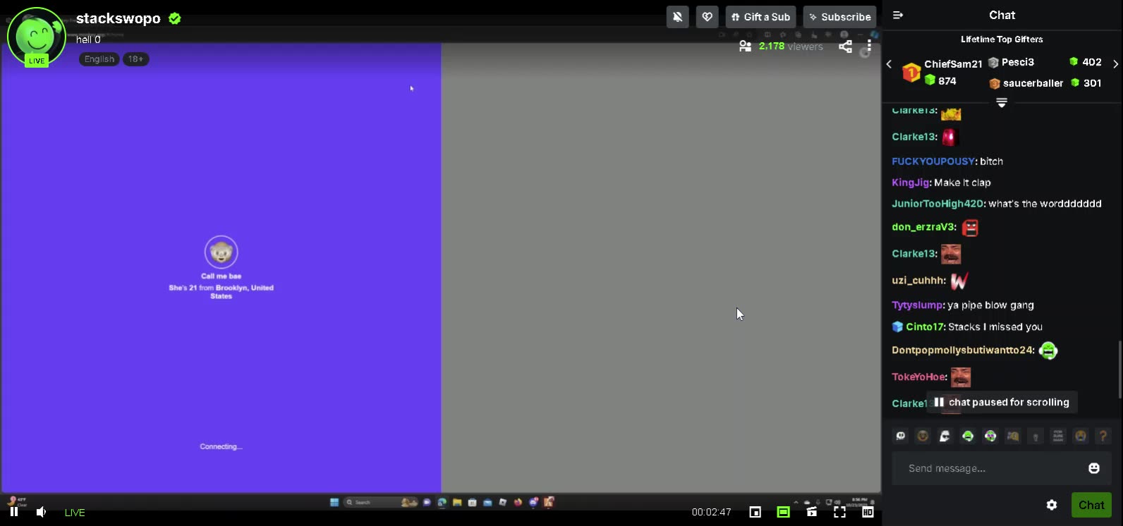 Stackswopo Monkey Reupload Stream "hell 0" 10-23-23