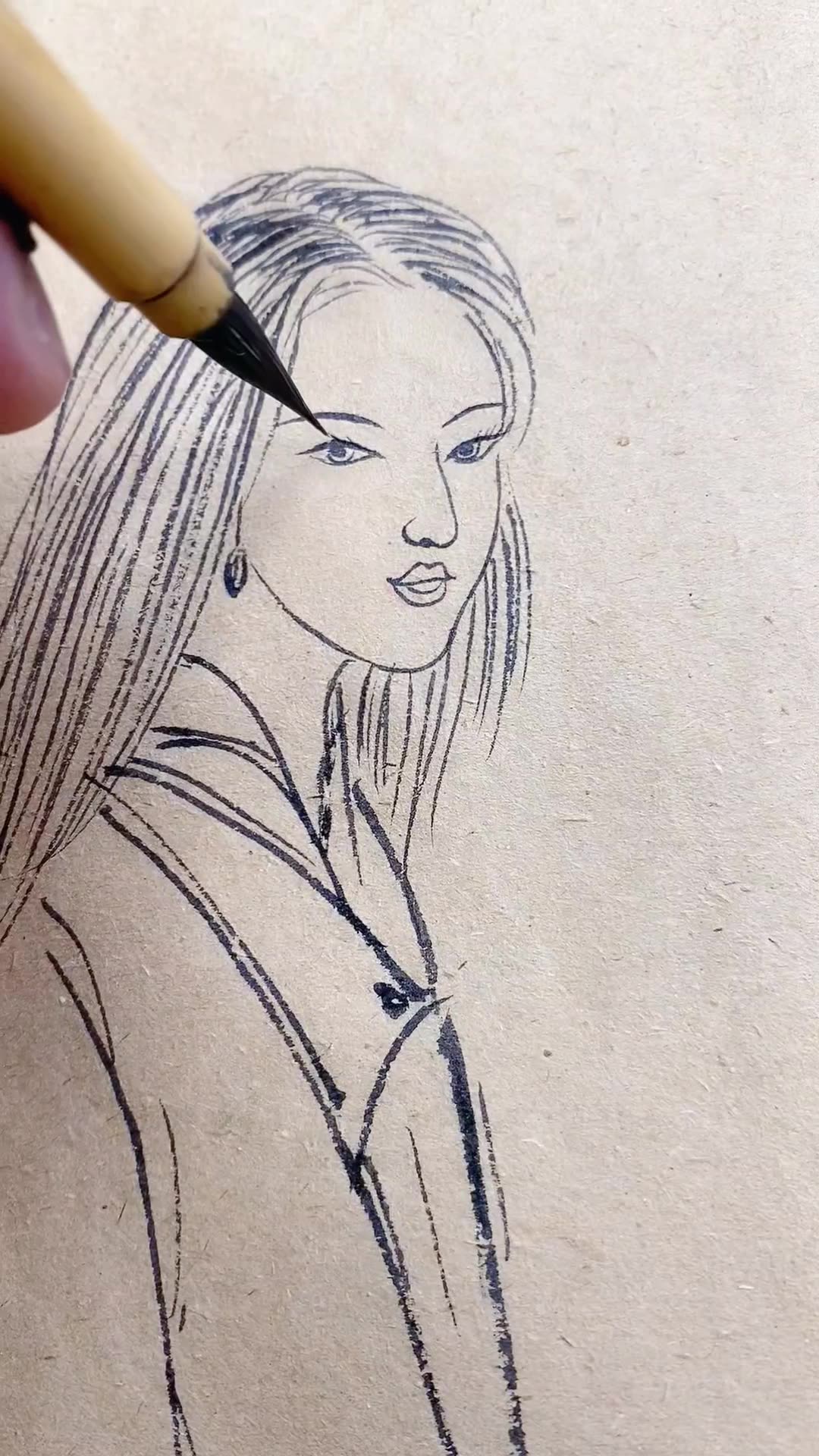 How to draw a girl with Hand Painted || Pencil Sketch for beginner ...