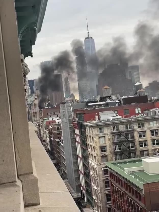 Massive fire spotted at roof of Soho Building in Manhattan, New York