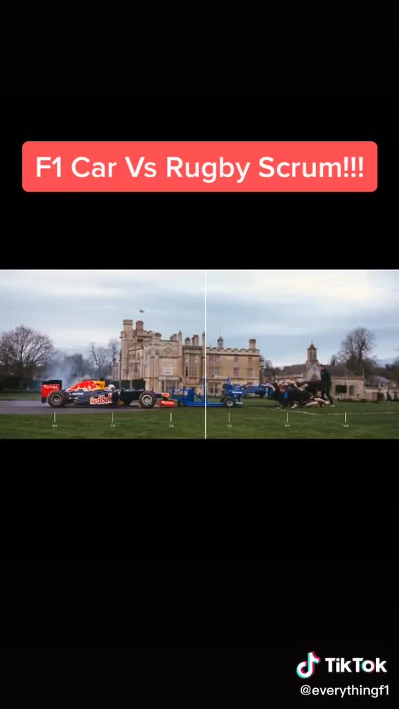 F1 Car VS Rugby Scrum