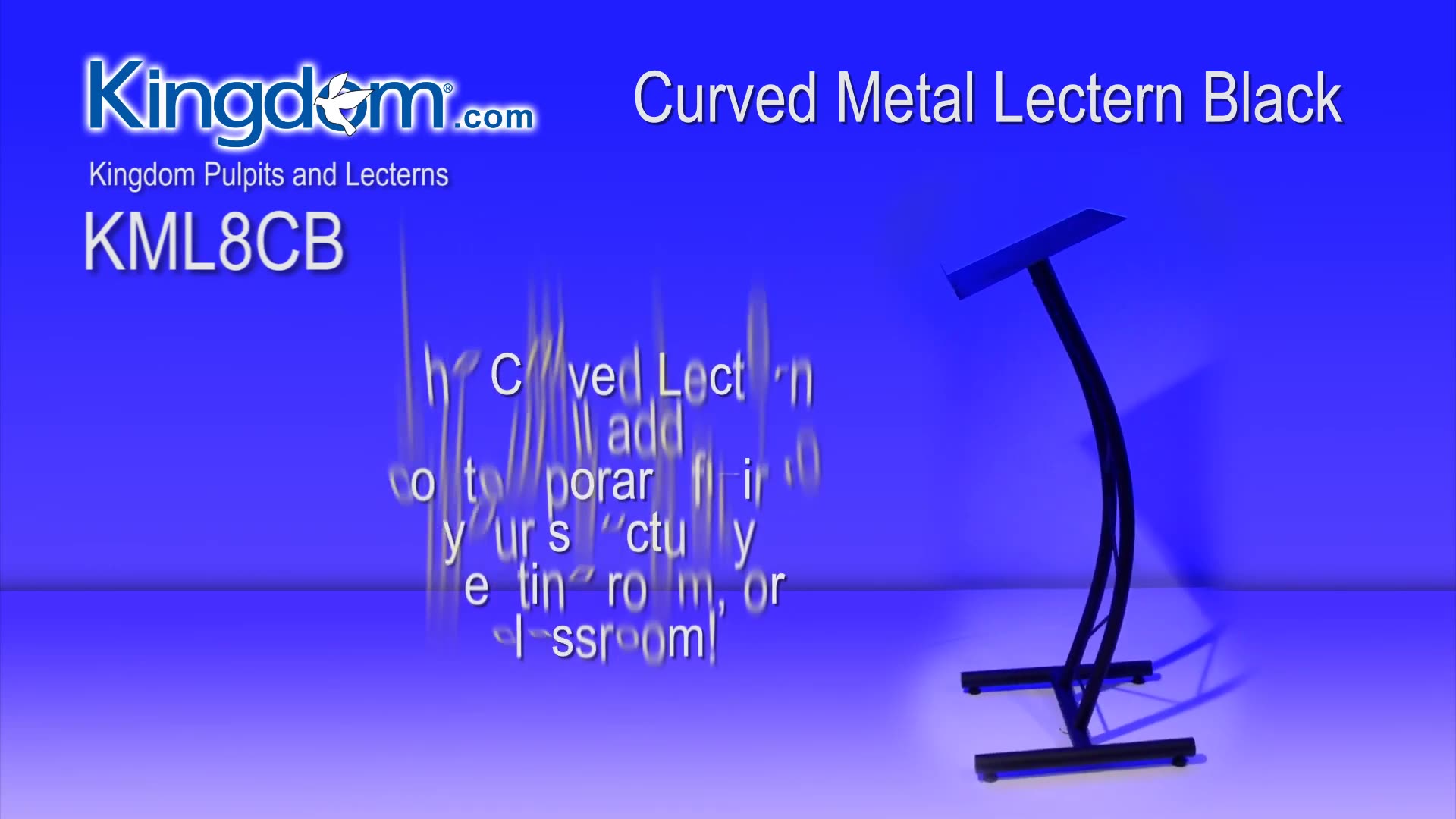 Curved Metal Lectern Black Podium, Lectern, Pulpit - KML8CB