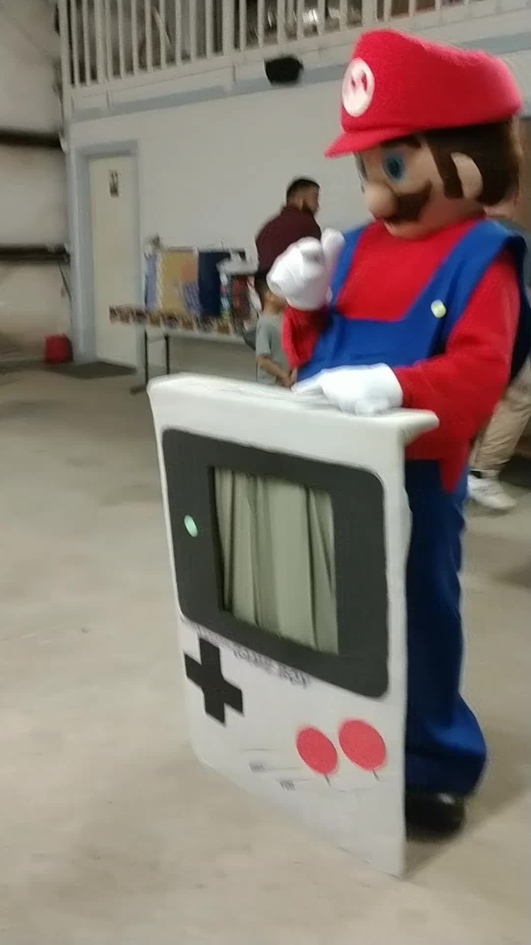 Throw cappie into the Gameboy prop with Mario at a birthday party in ...