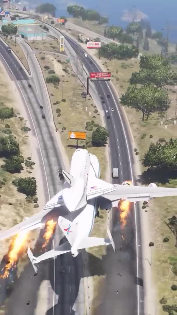 nasa space shuttle engine fire, forced to land on the highway