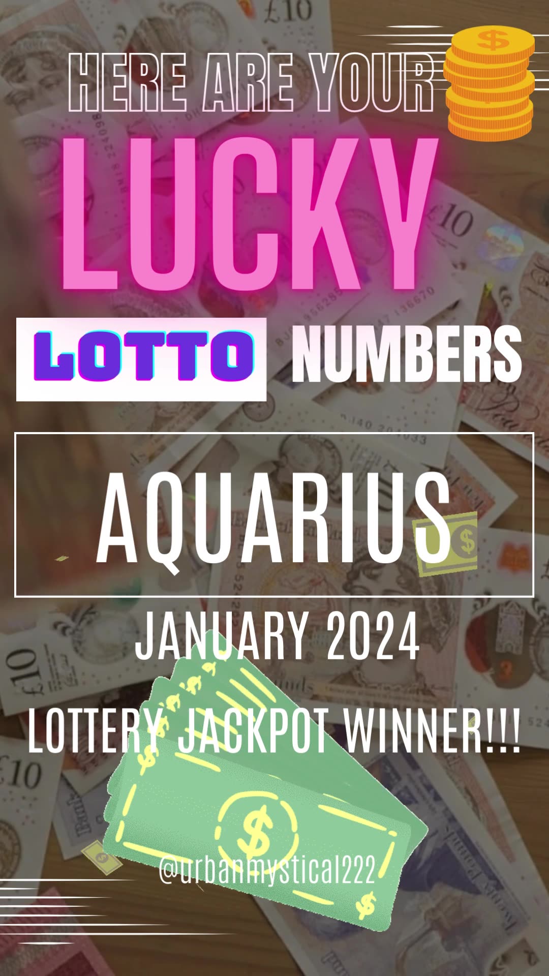 AQUARIUS JACKPOT WINNER JANUARY 2024. Lucky Lotto Numbers. tarot lottery