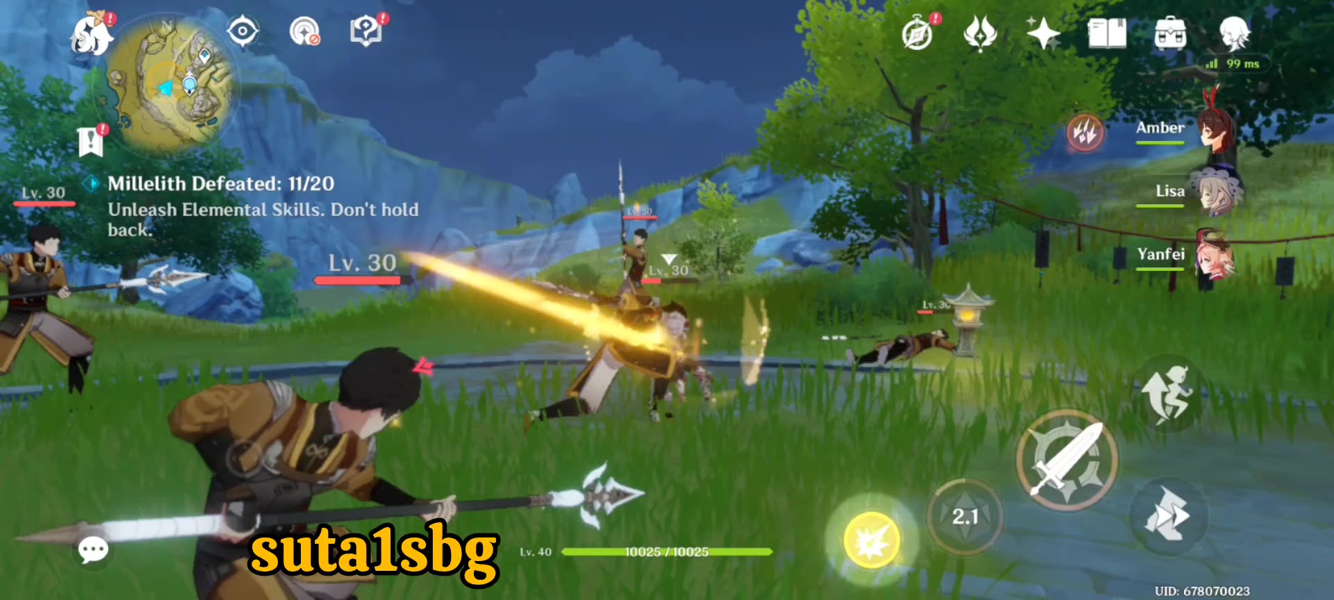 Genshin impact Explore the open world with Noelle fight battle