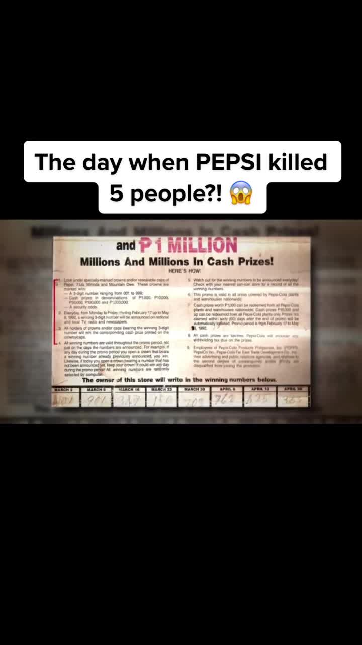 The day when Pepsi killed 5 people 😱