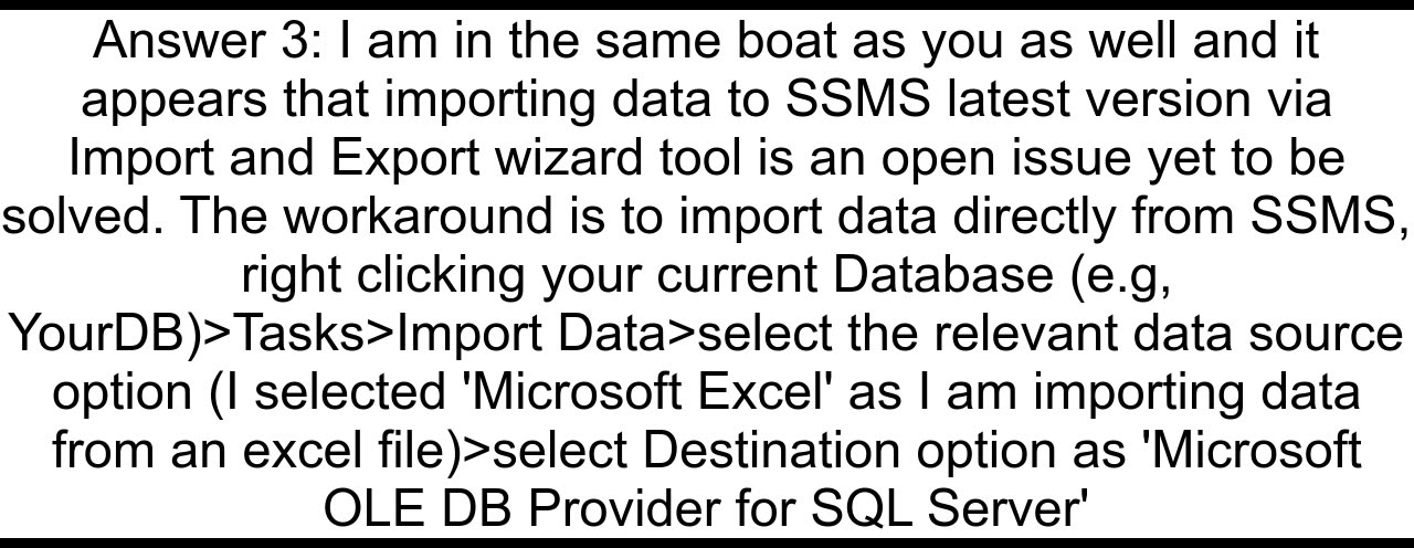 Having problems importing excel worksheet into SQL Server Management Studio