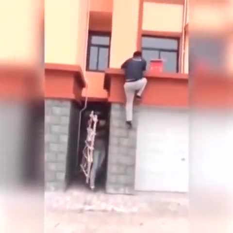 Funny video prank ladder