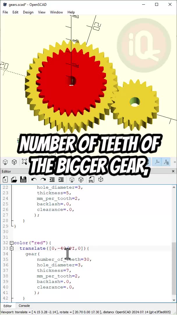 OpenScad: Gear Library Details