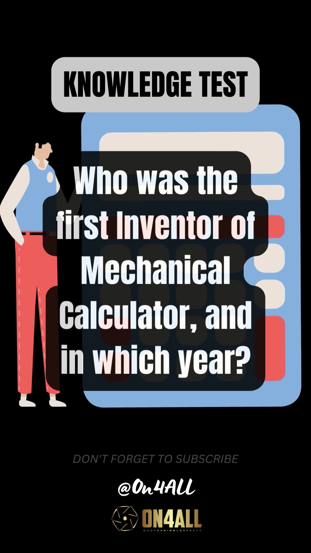 "Calculating the Past: First Mechanical Calculator Inventor and Year Quiz"