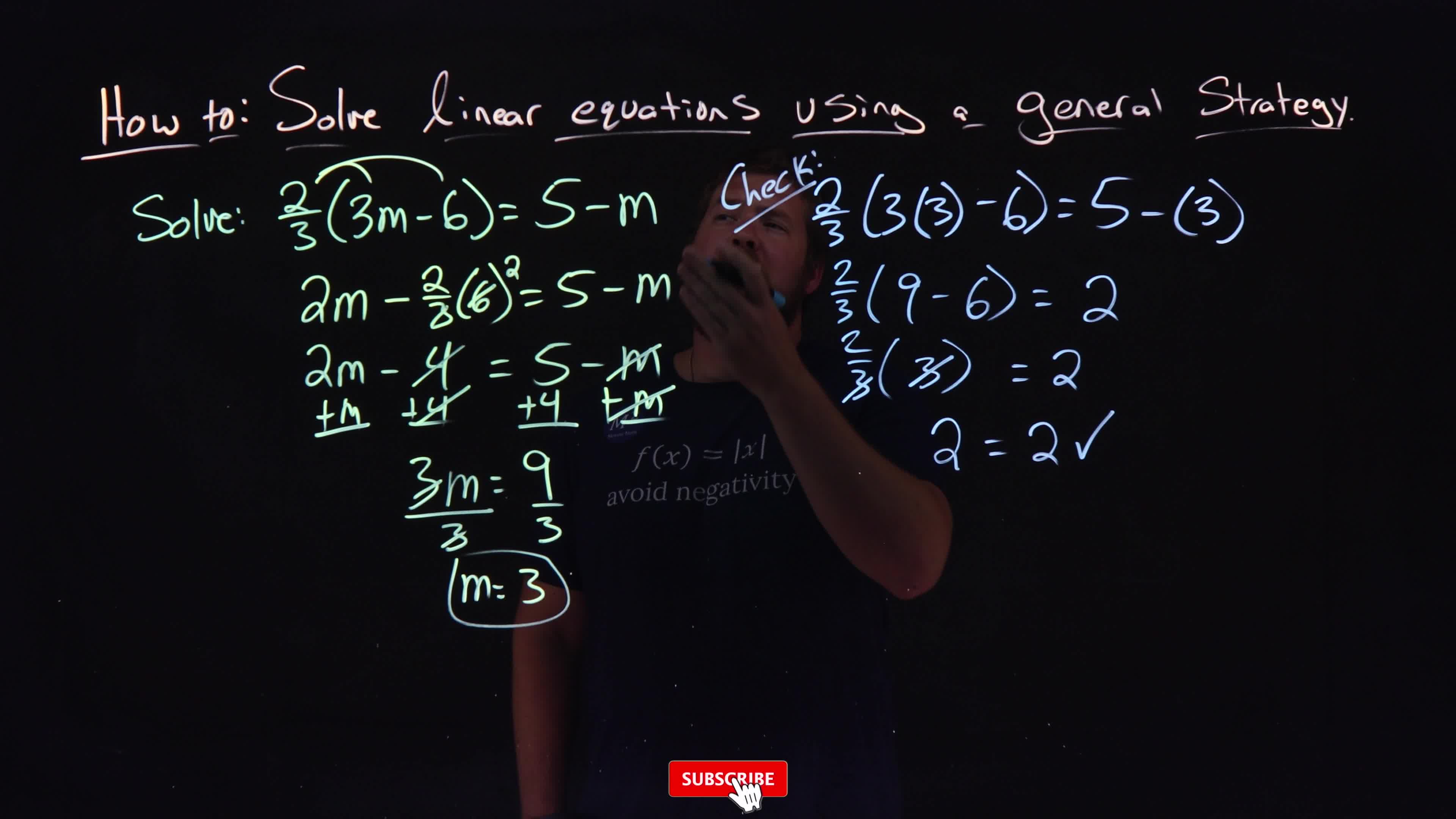 How to Solve Linear Equations Using a General Strategy | Minute Math