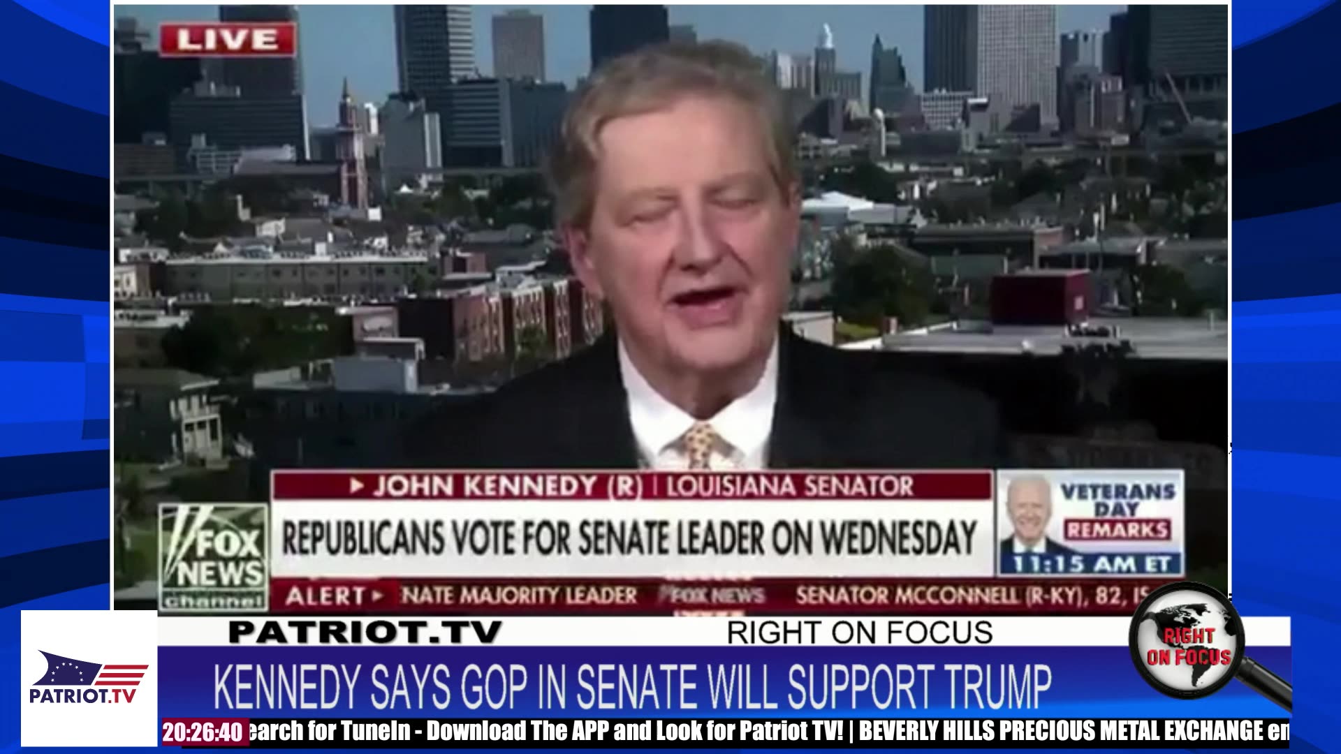 KENNEDY SAYS THE MAJORITY LEADER WILL SUPPORT TRUMP