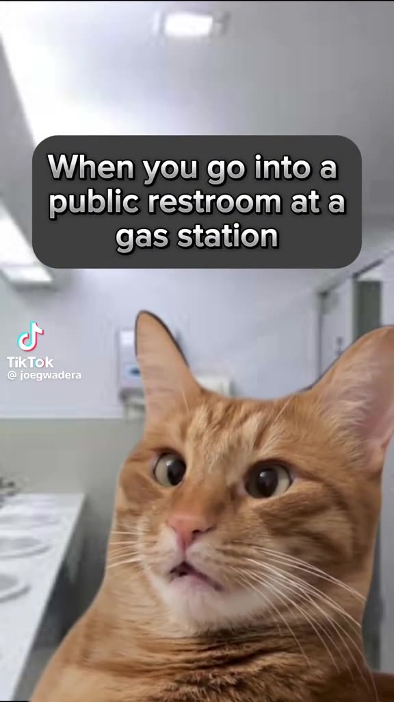 When you go into a public 🤪restroom at a gas station!