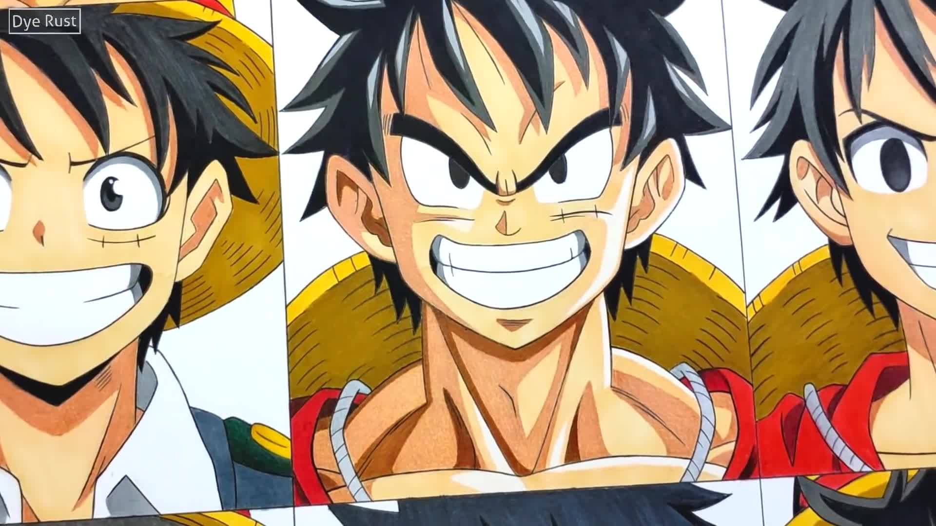 drawing monkey d. || luffy in various anime styles || luffy one piece