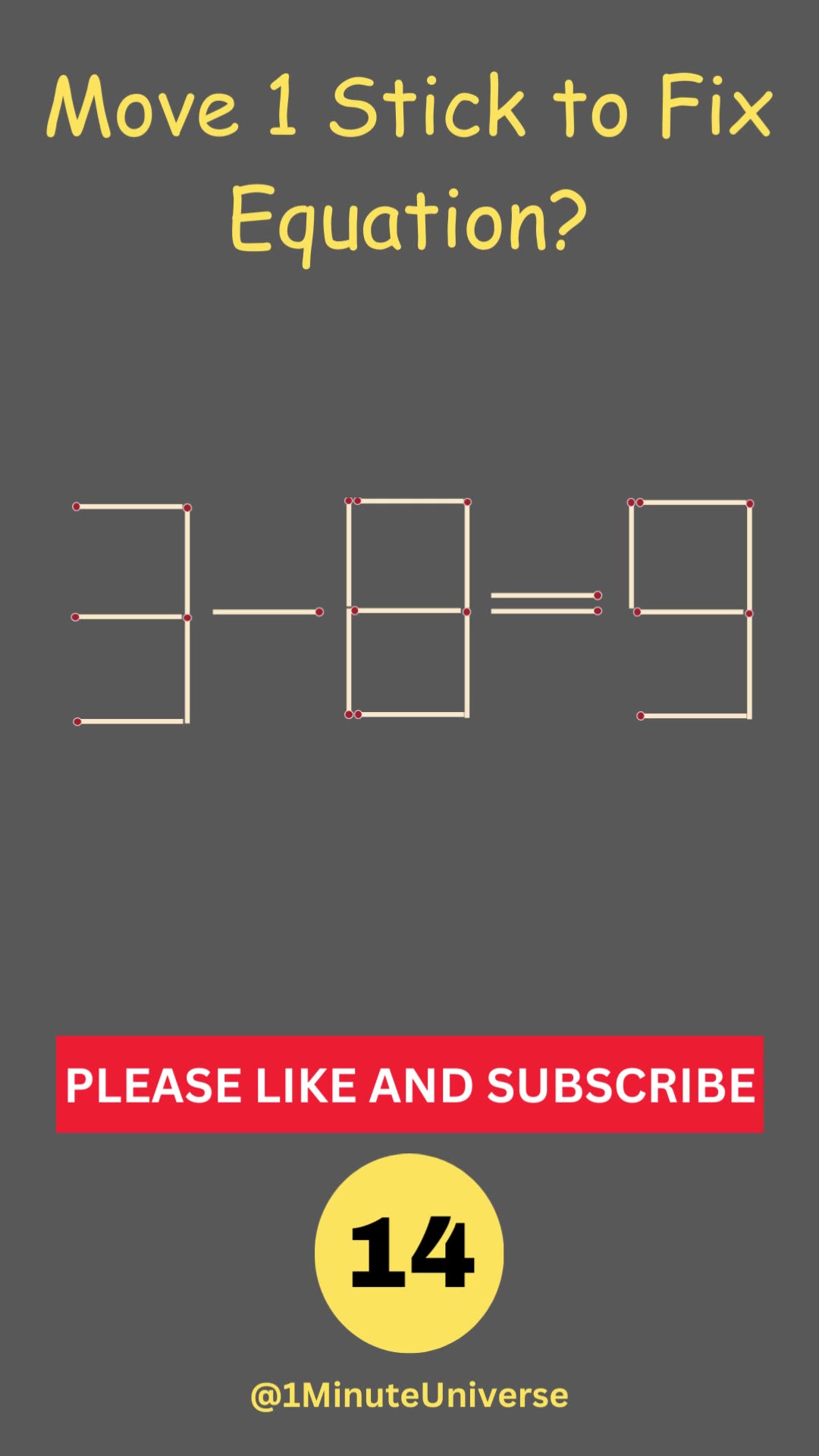 Move 1 Stick | Solve In 15 Sec | #braingame #riddles | Part-5