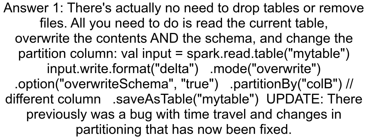 Databricks How to change a partition of an existing Delta table