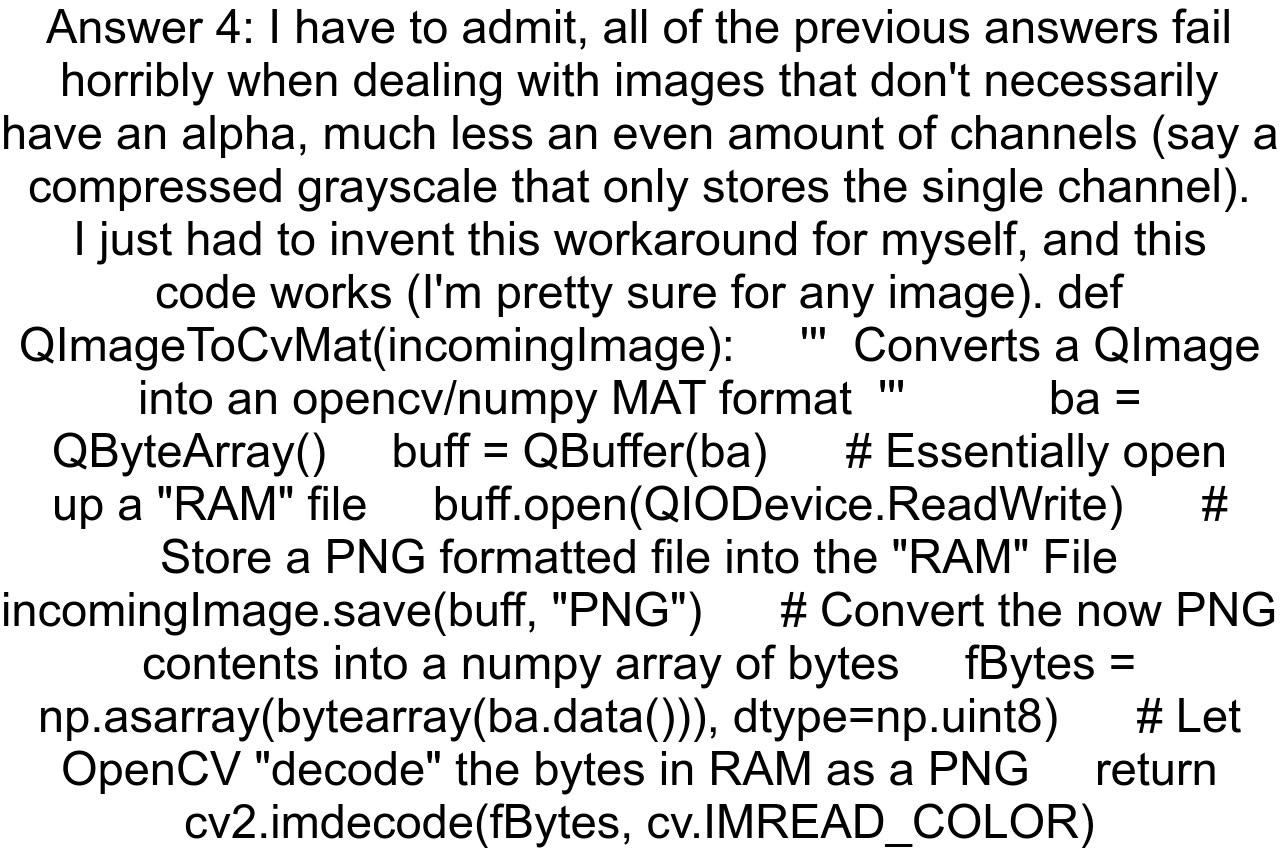 Qimage To Numpy Array Using Pyside 5371