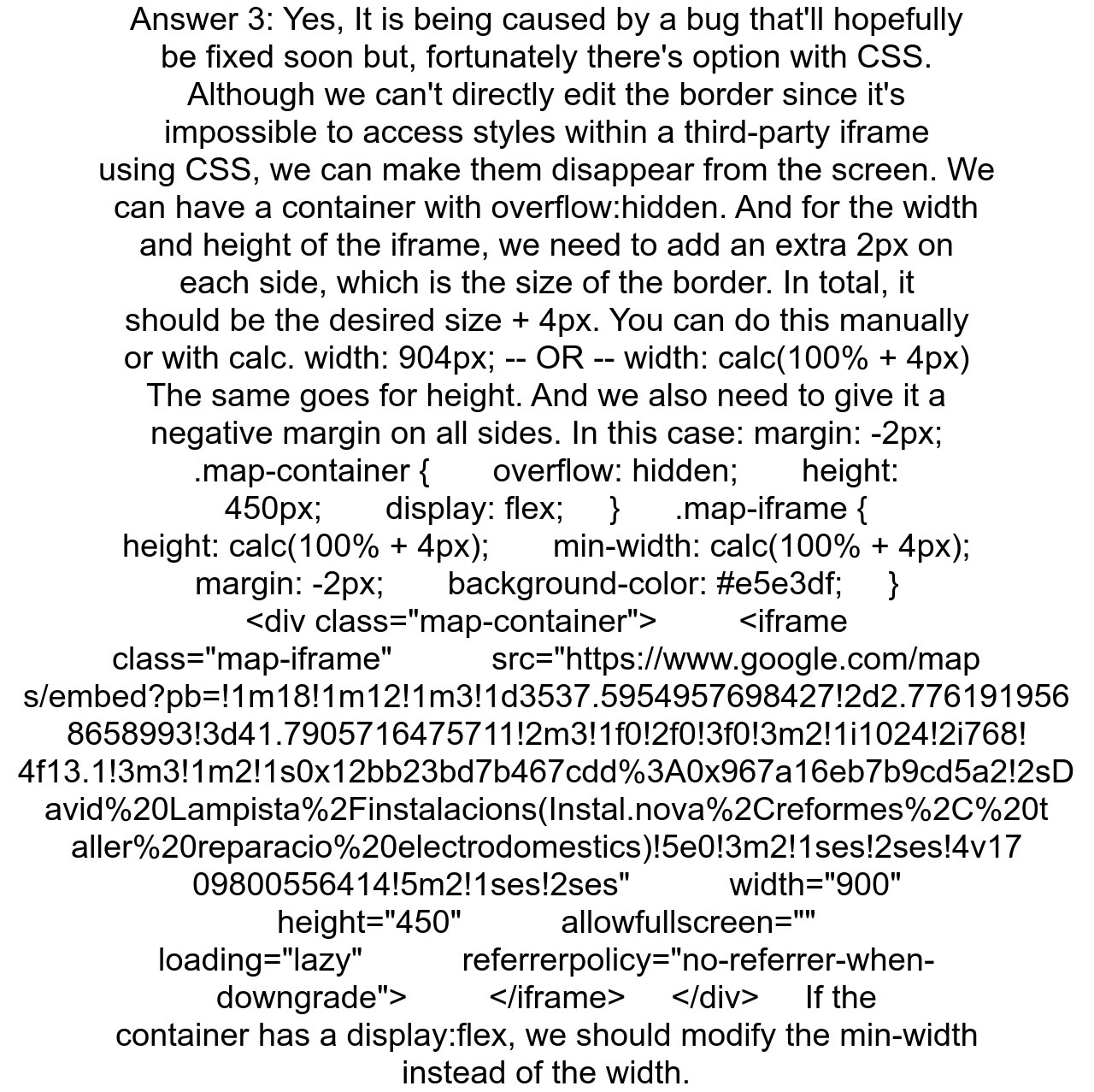 Google maps JS API shows blue focus border