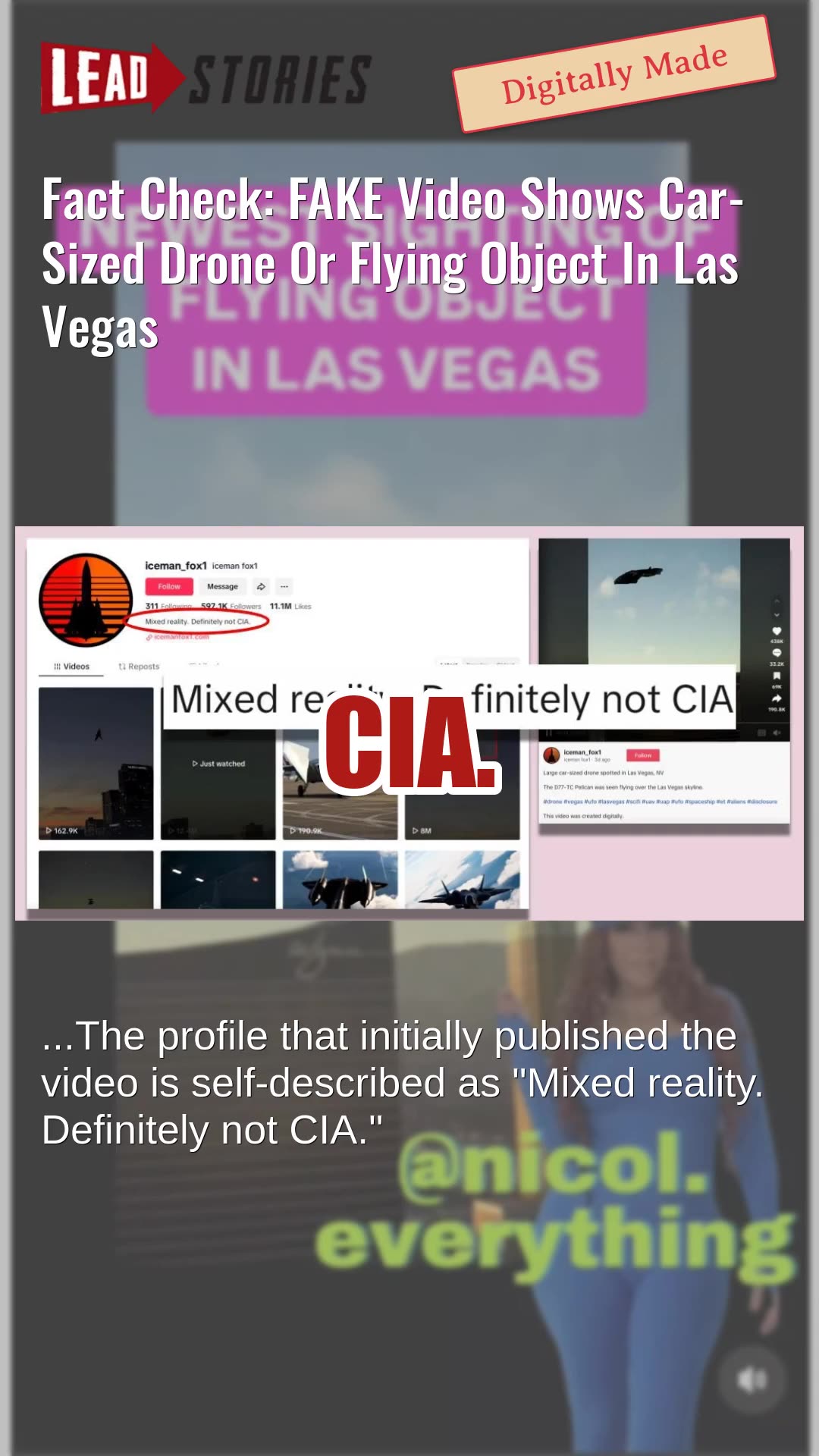 Fact Check: FAKE Video Shows Car-Sized Drone Or Flying Object In Las Vegas