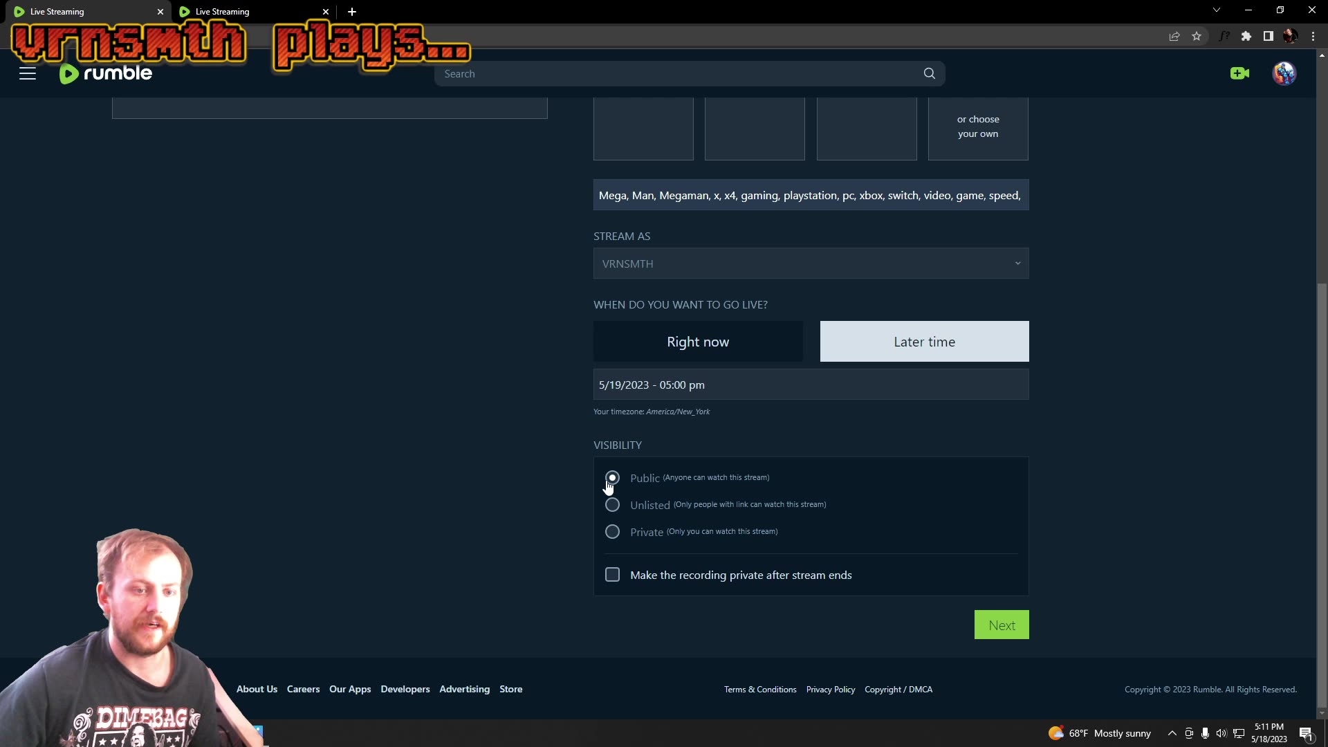 How to set up a Rumble livestream, the quick and dirty way [as of 5/18/23]