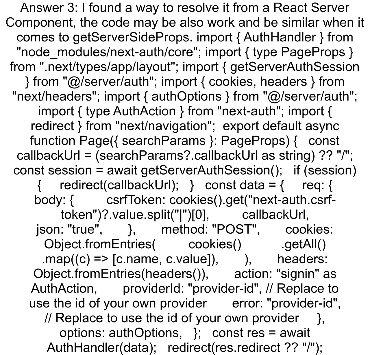 How To Implement Signin Function Of Nextauthjs Serverside Cannot Get Redirect Working