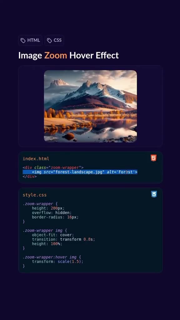 Web Design Inspiration: Image Zoom Hover Effect Tutorial