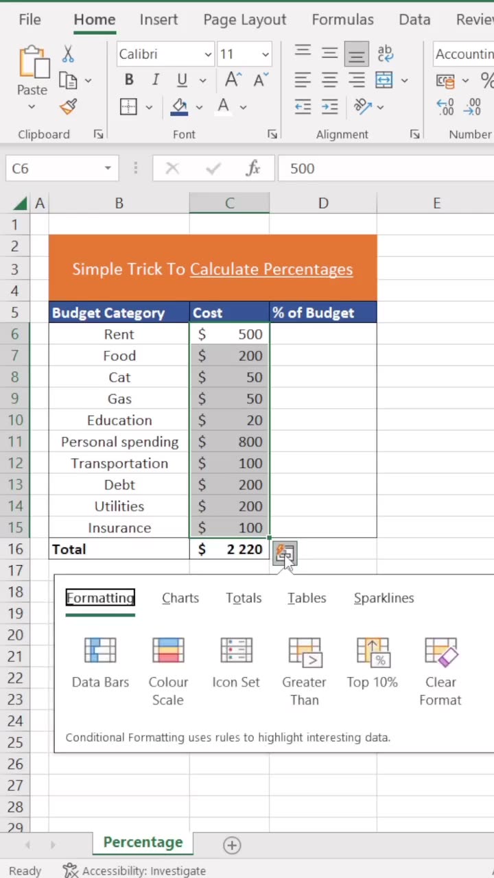 Calculation Excel Trick How To Calculate Perecentages In Excel Technical Buddy Technicalbuddy