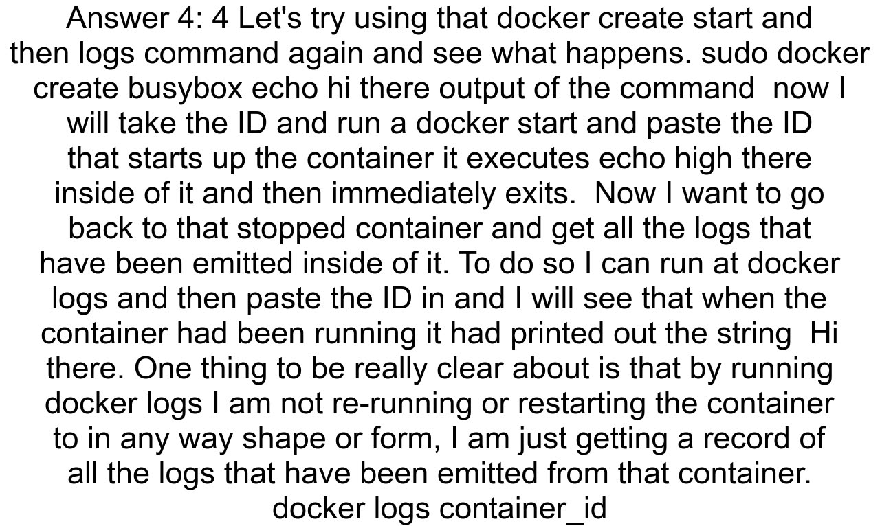 How to see the logs of a docker container