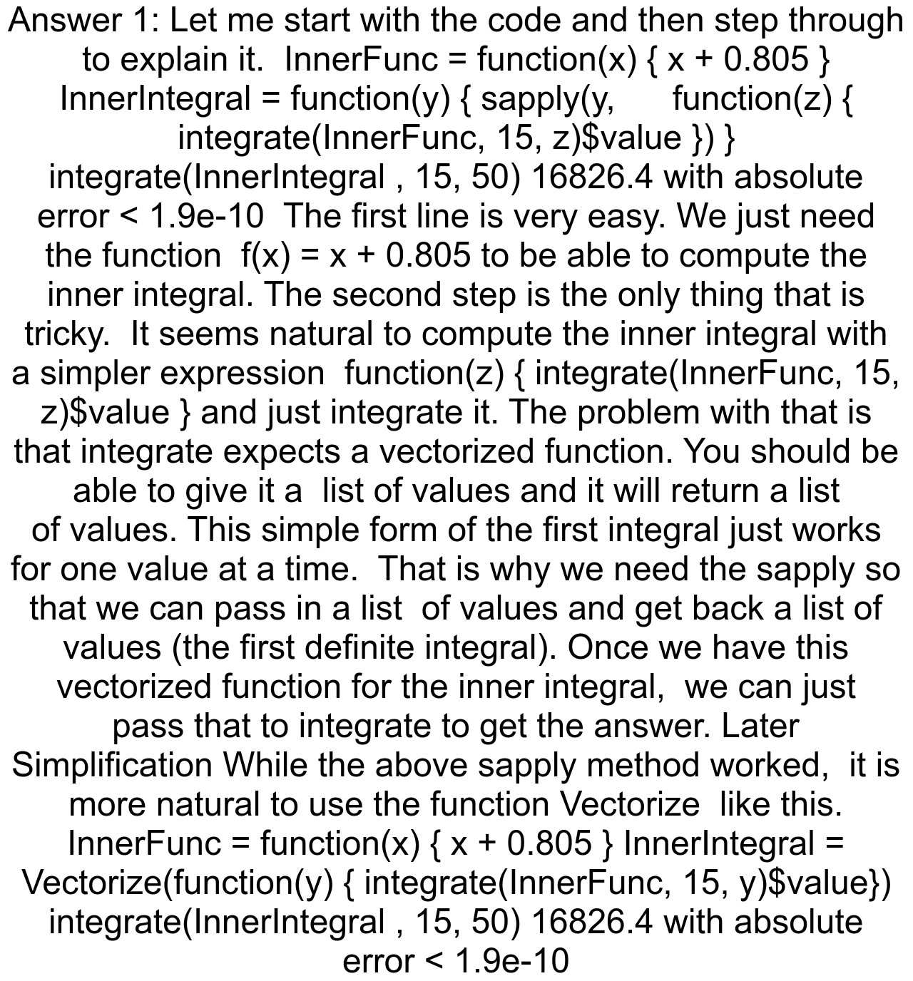 double integral in R