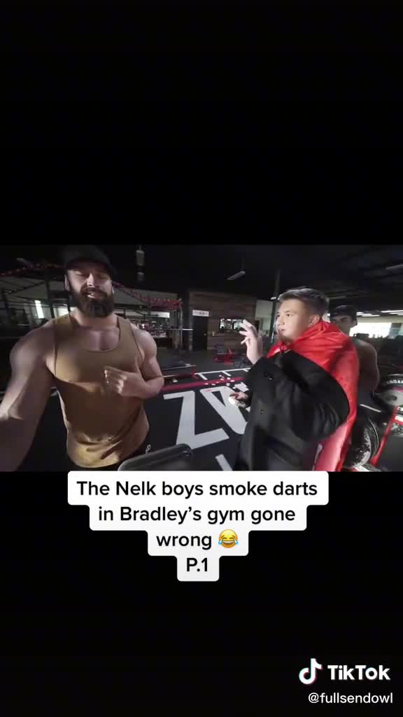 Prank of Stevewilldoit smoking in Bradley Martyns gym