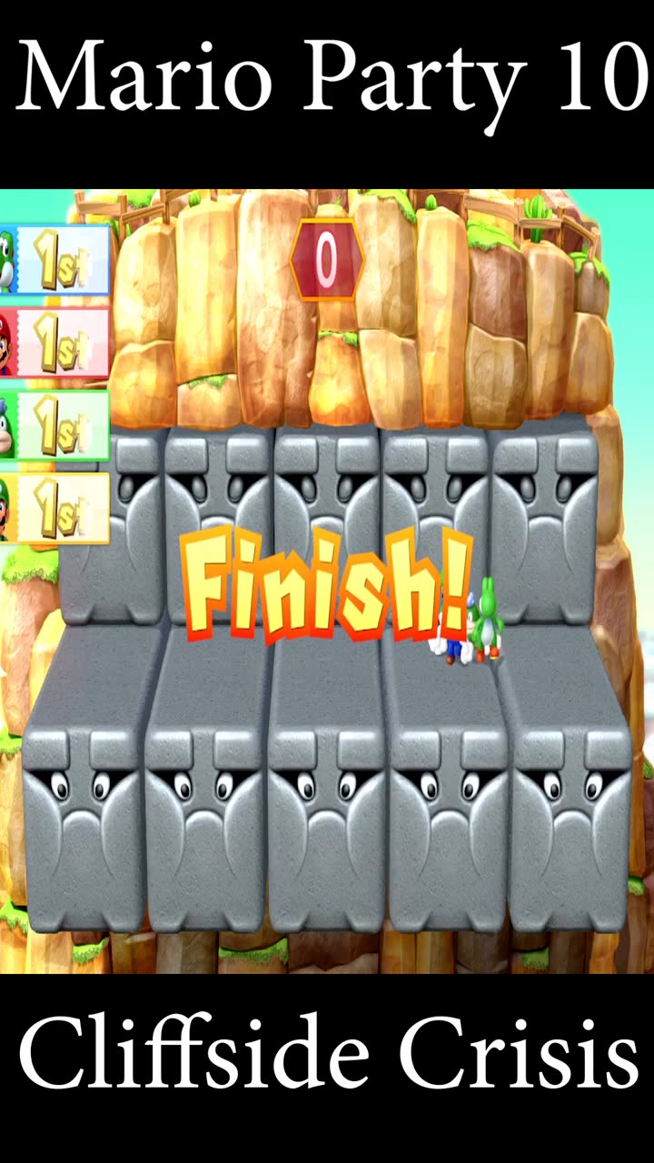 Mario Party 10 Cliffside Crisis Minigames Yoshi Vs Mario Vs Spike Vs ...