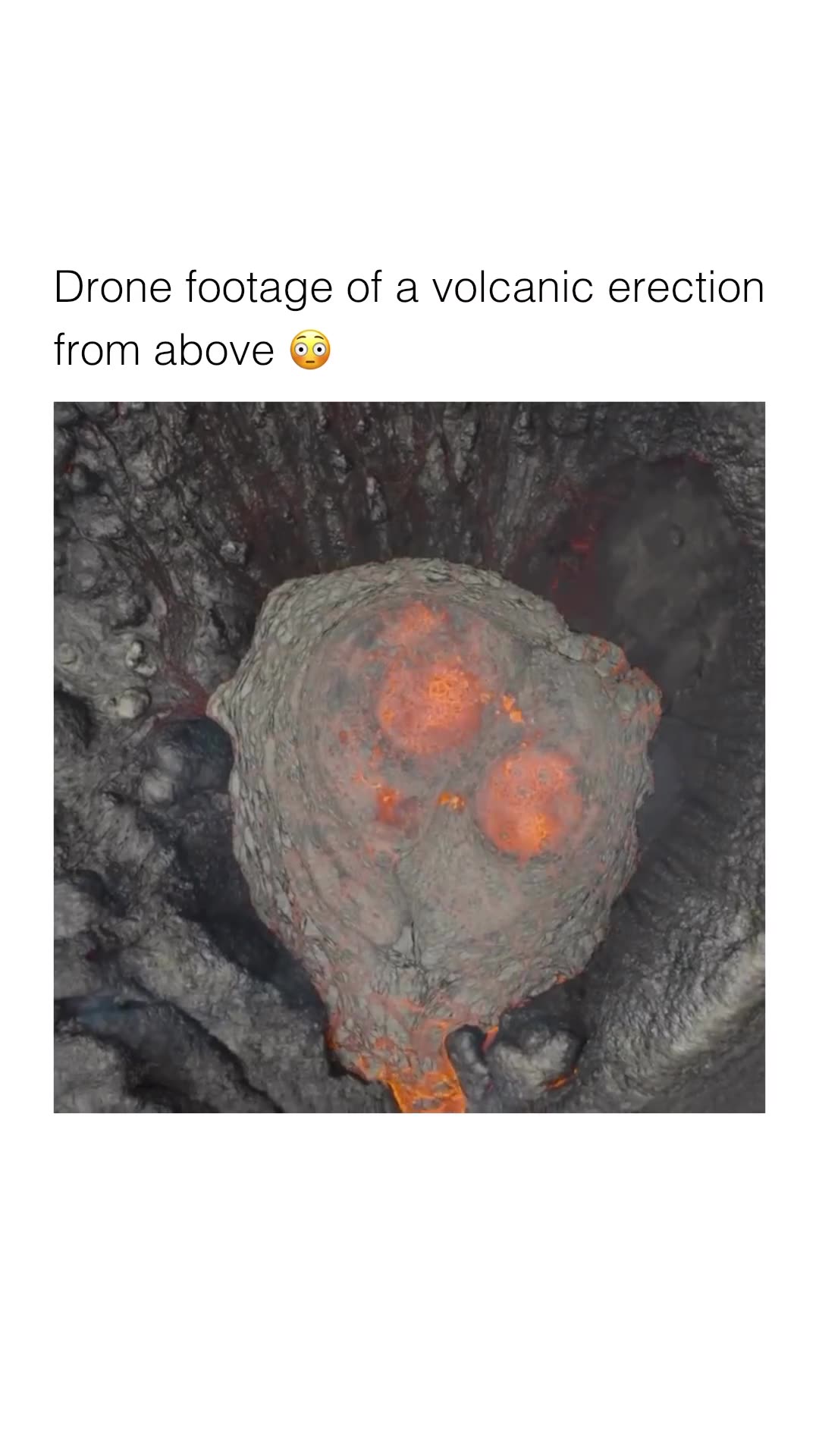 Drone footage captures moment lava starts bubbling and spewing inside a ...