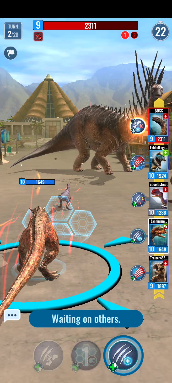 JWA- Carnotaurus vs Bajadasaurus Boss