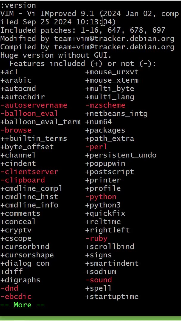 linux: how to tell if you are in vi or vim