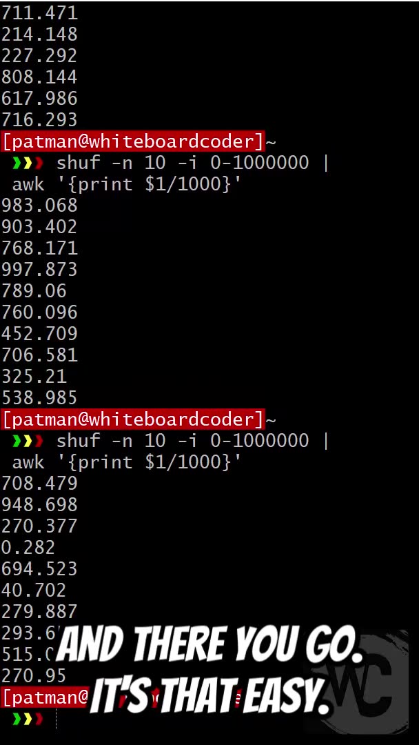 Linux: shuf