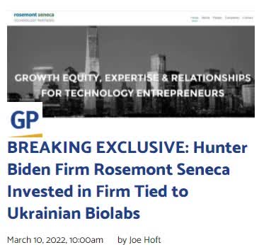 BREAKING EXCLUSIVE: Hunter Biden Firm Rosemont Seneca Invested in Firm ...