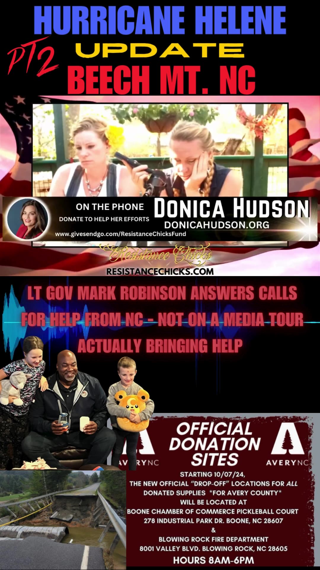 Pt. 2 Donica Hudson Reports to the Chicks - Lt GOV Mark Robinson Answers Calls From NC For Help!