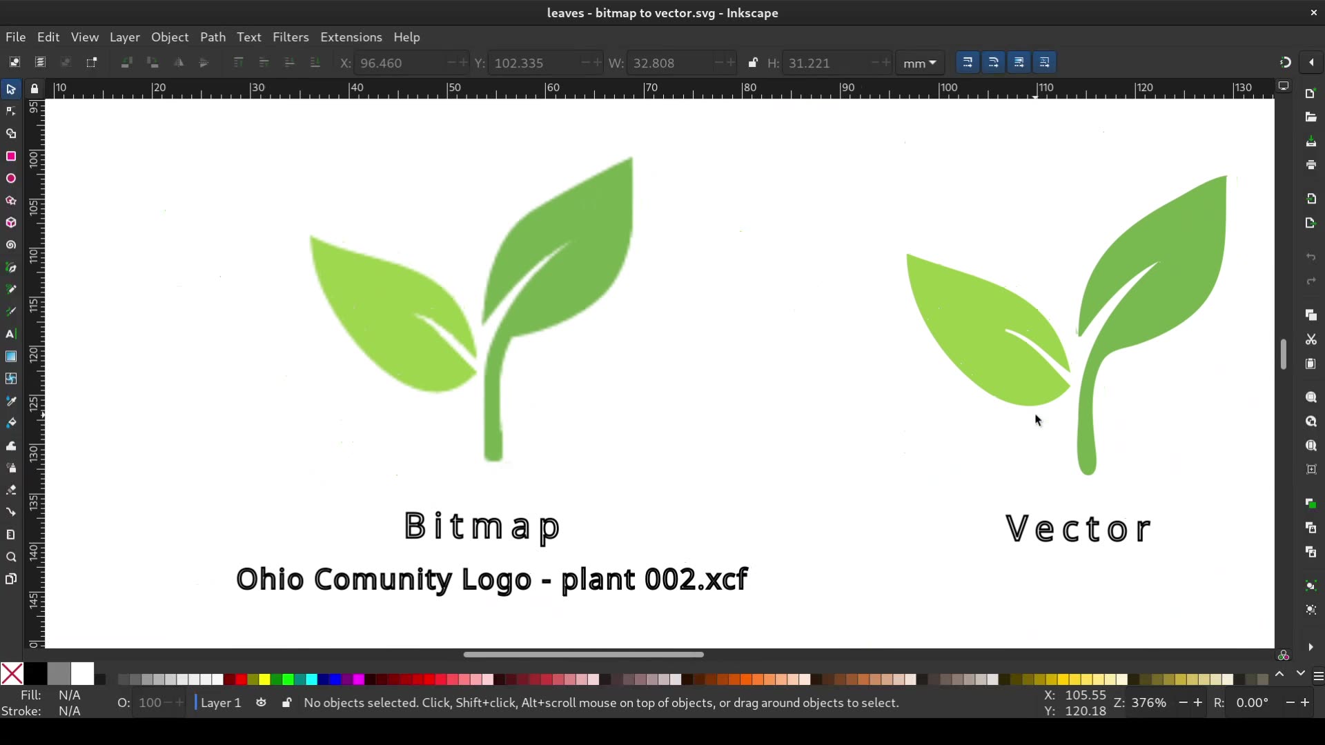 You can convert a rastor image (bitmap, PNG, JPEG) to vector graphics ...