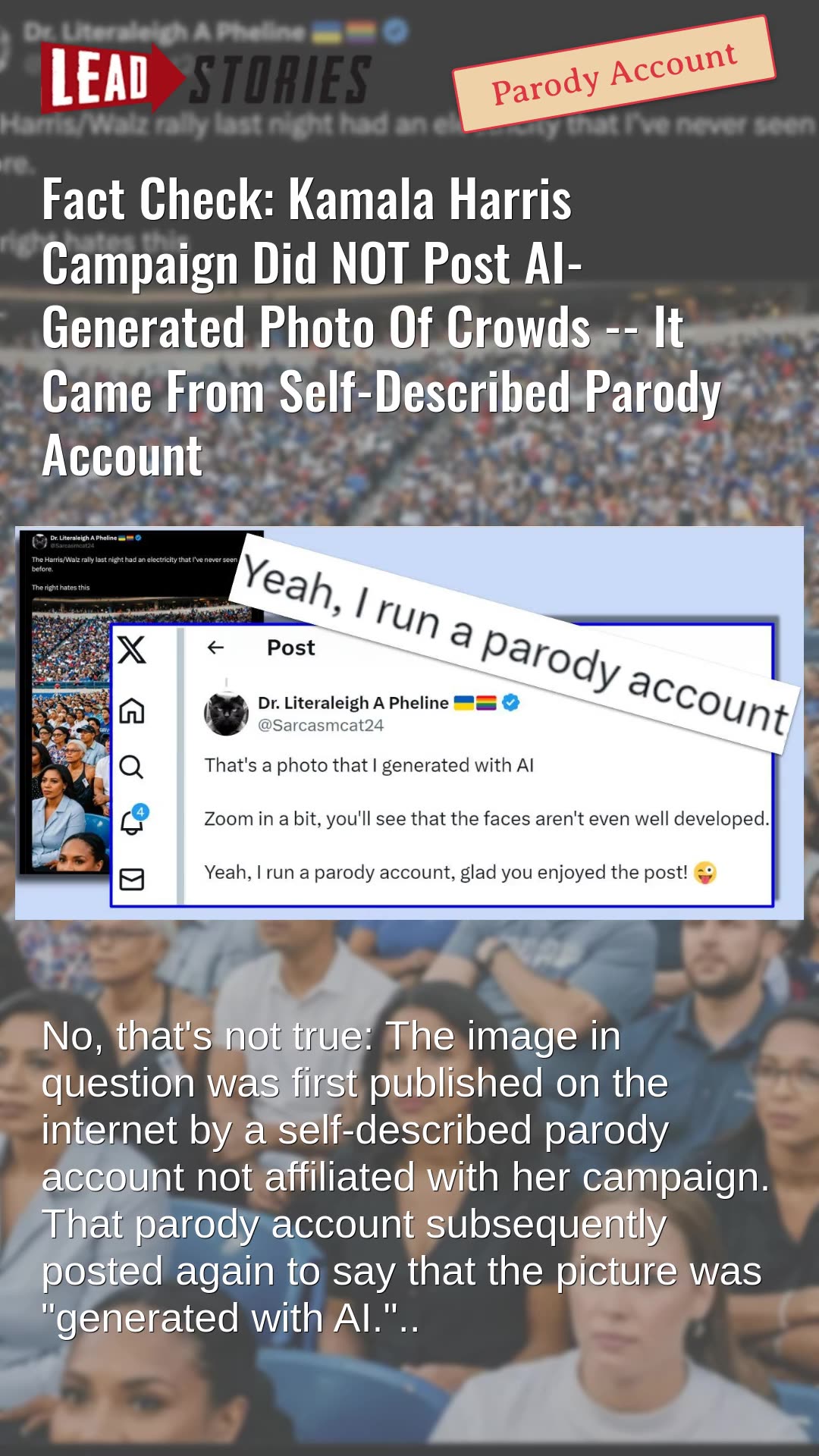 Fact Check: Kamala Harris Campaign Did NOT Post AI-Generated Photo Of ...